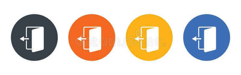 Vector Exit Icon in Circle Multiple Color Stock Vector - Illustration ...