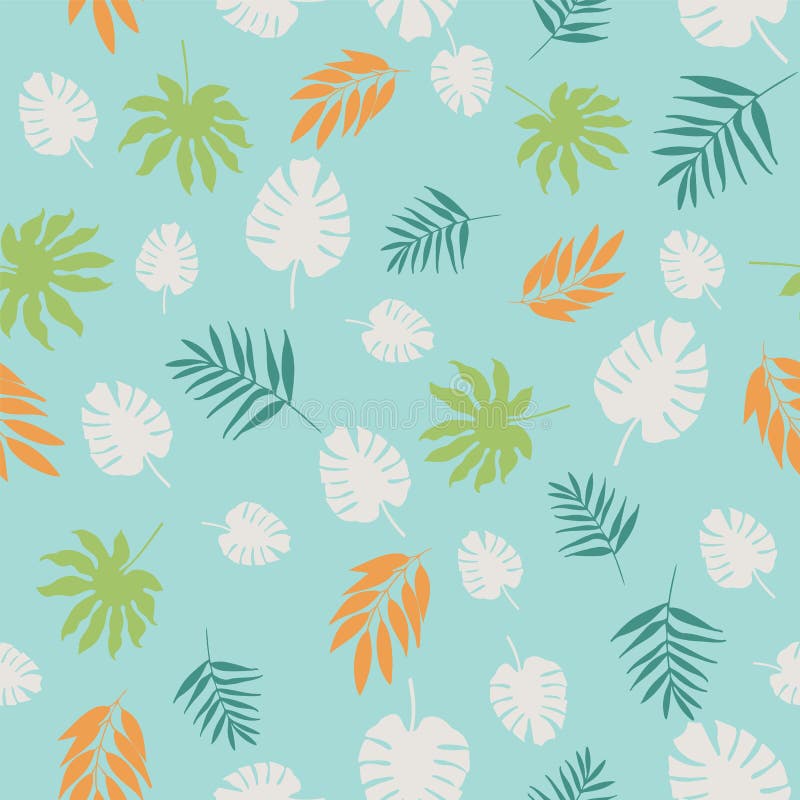 Vector Exotic Tropical Leaves Seamless Pattern Repeat. Stock Vector ...