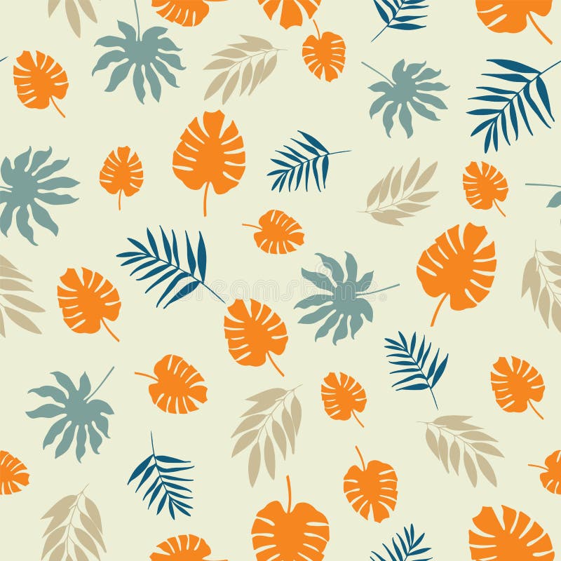 Vector Exotic Tropical Leaves Seamless Pattern Repeat. Stock Vector ...