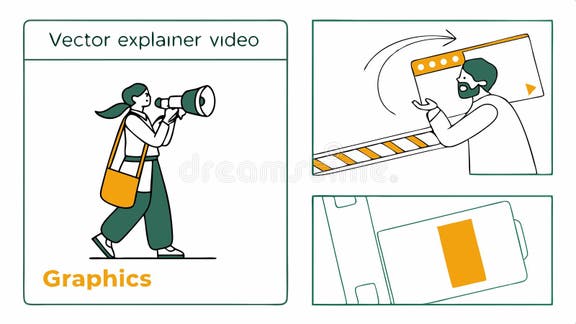 Vector Explainer Video Graphics, Animation and Tutorial Vector Design Generative AI Stock Vector ...