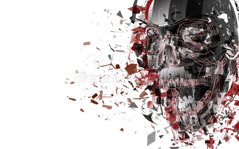 Vector Exploded Skull with Splashes in All Directions. Stock Vector ...