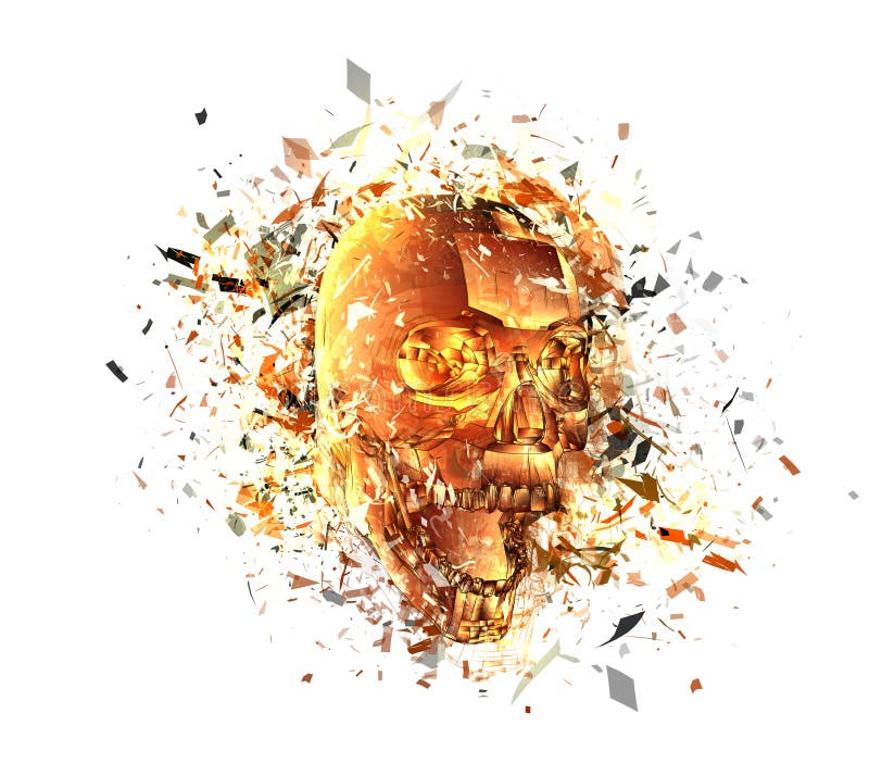 Vector Exploded Skull with Splashes in All Directions. Stock Vector ...