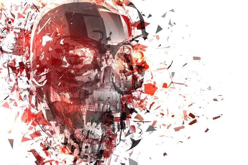 Vector Exploded Skull with Splashes in All Directions Stock ...