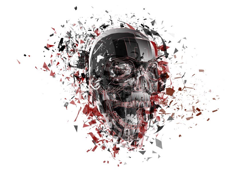 Vector Exploded Skull with Splashes in All Directions. Stock Vector ...