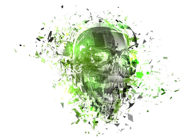 Vector Exploded Skull with Splashes in All Directions. Stock Vector ...