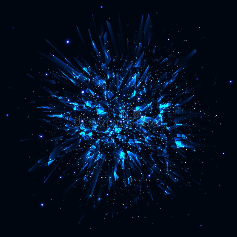 Vector Explosion. Abstract Blue Background Stock Vector - Illustration ...
