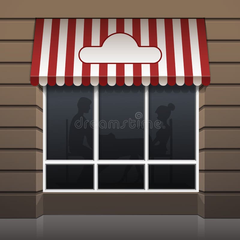 Vector Exterior of Restaurant Cafe Front Stock Vector - Illustration of ...