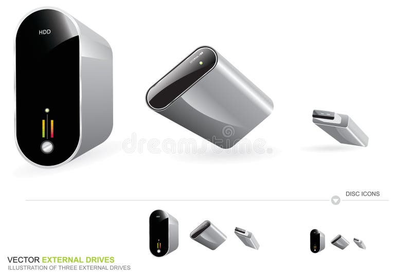 Vector External Drives stock vector. Illustration of black - 18144651