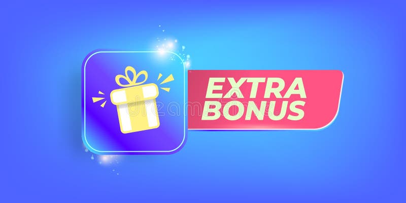 Vector Extra Bonus Horizontal Banner Design Template with Gift Icon and ...