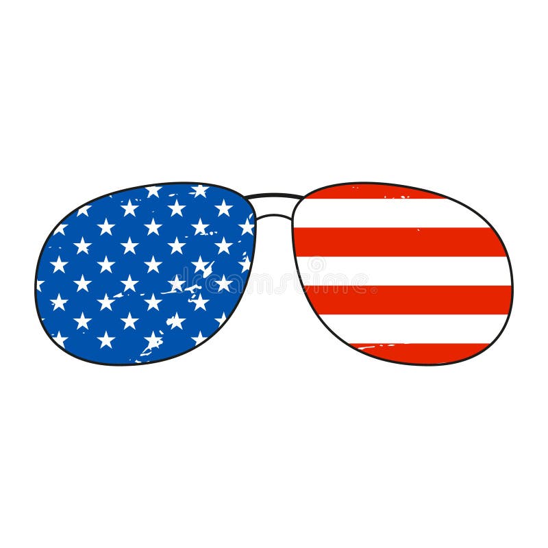 Vector Eye Glass with American Flag Stock Illustration - Illustration ...