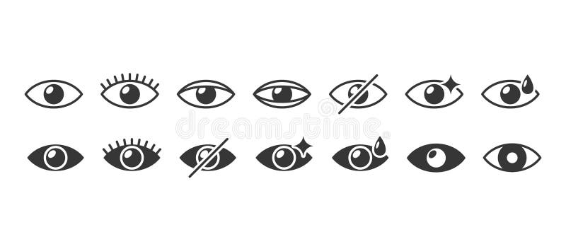 Vector Eye Icons, Distinctive Stylized Designs Represent Vision ...