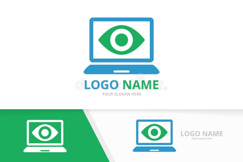 Vector Eye and Notebook Logo Combination. Unique Computer Logotype ...
