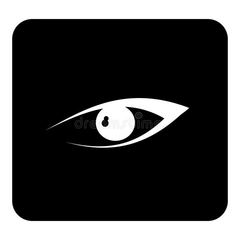 Vector Eye. Vector White Illustration on Black Background Stock Vector ...