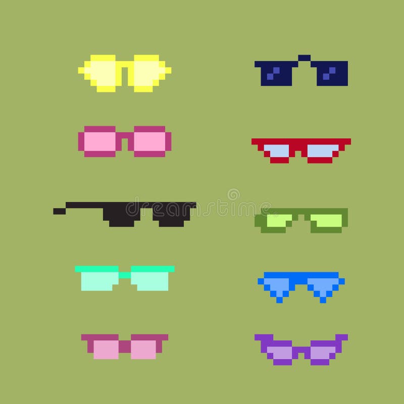 Pixel Art Sunglasses Stock Illustrations – 605 Pixel Art Sunglasses ...