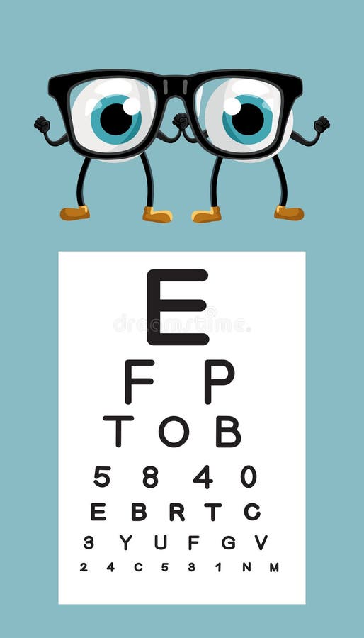 Vector Eyes Characters with Glasses at Ophthalmologic Consultation ...