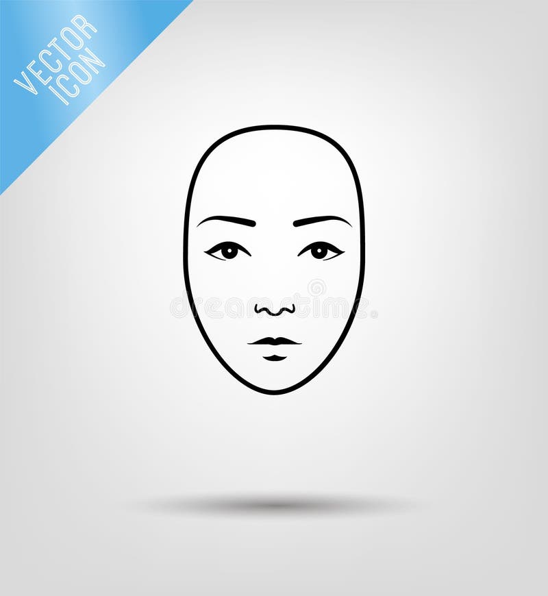 Vector Face Icon. Woman Face Flat Icon Design Stock Vector ...