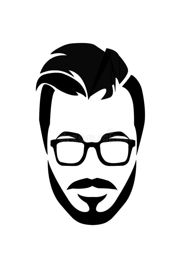 Vector Face Logo Black and White Stock Illustration - Illustration of ...