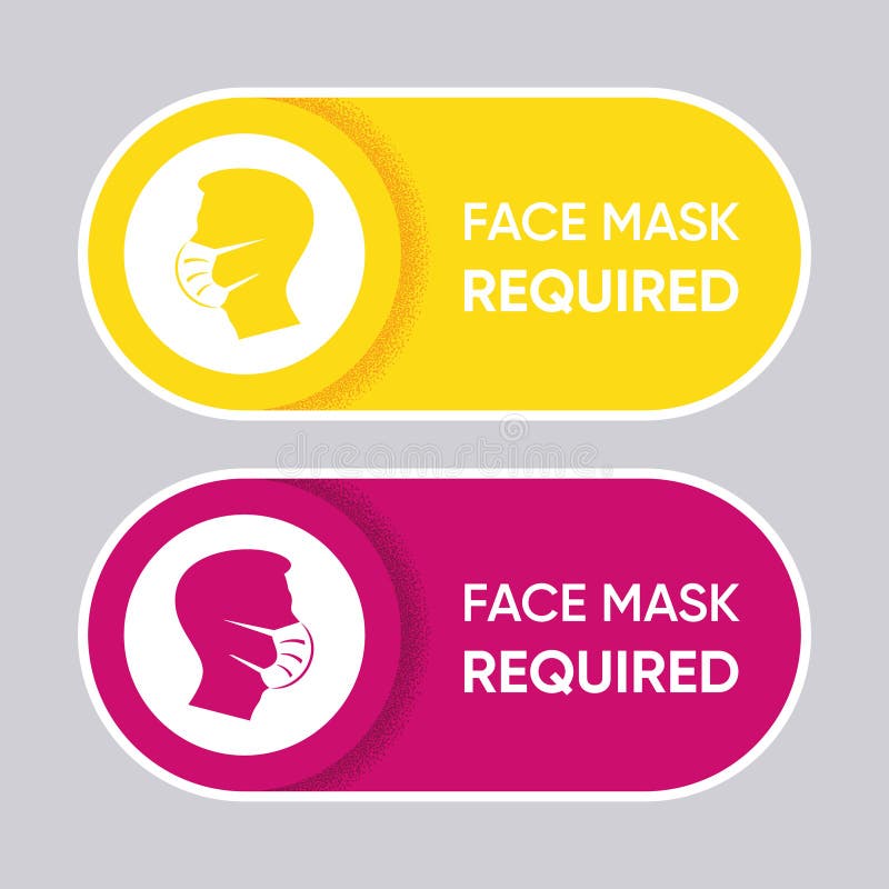 Vector Face Mask Required Sign Horizontal Banners Stock Vector ...