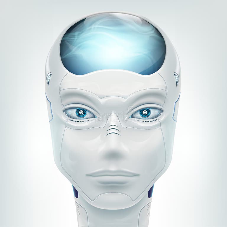 Vector Face Robot Android. Isolated on White Background Stock Vector ...