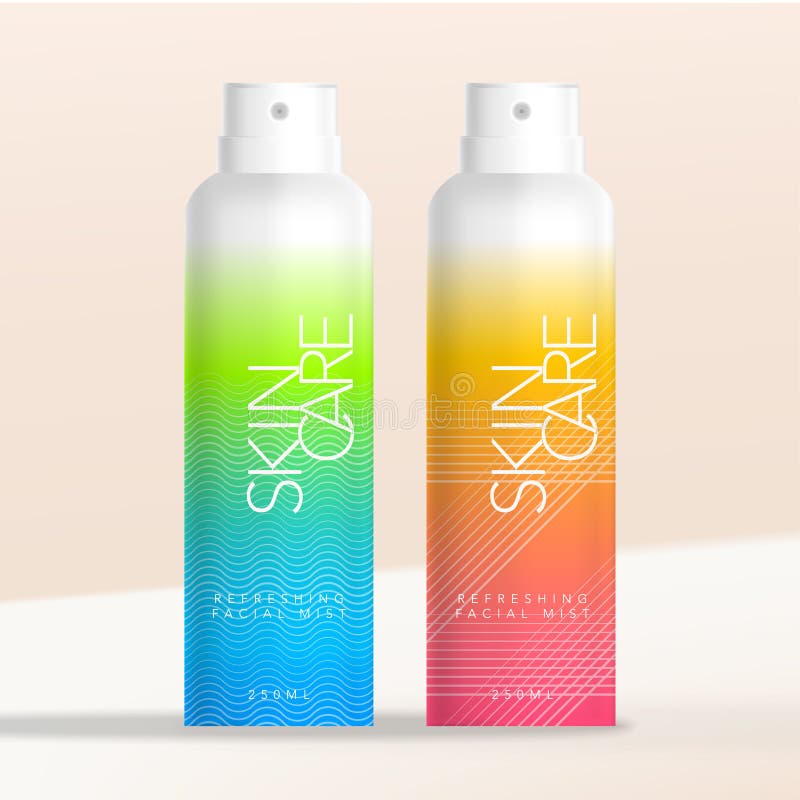 Vector Facial Moisturizing Mist Aerosol Spray Bottle, Neon Gradient ...