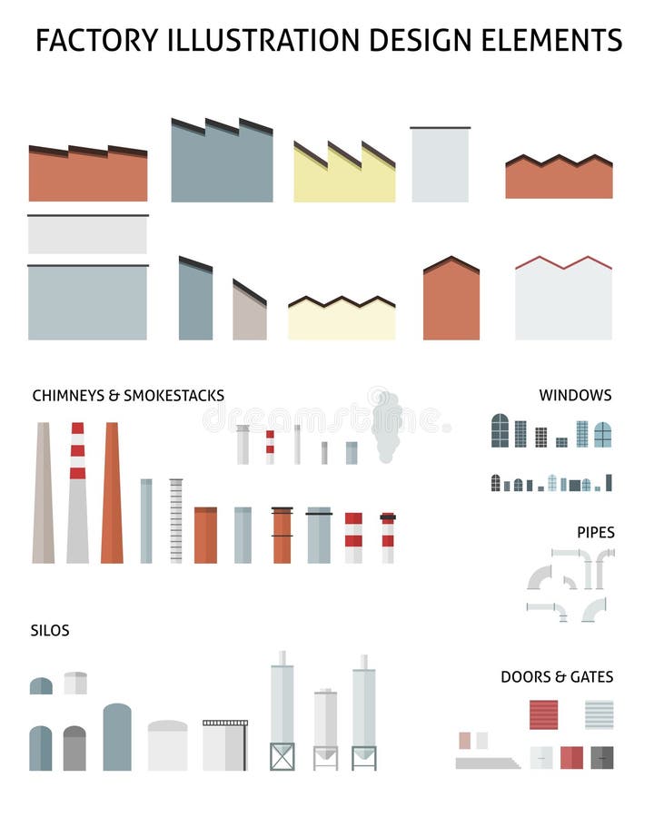 Vector factory stock vector. Illustration of technology - 80222592