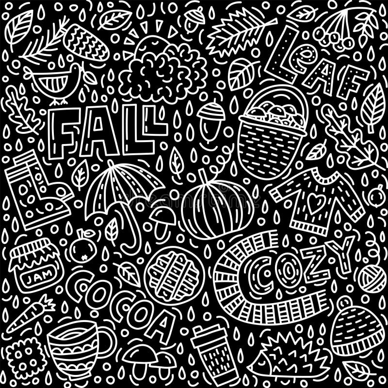 Vector Fall Doodle Illustration Stock Vector - Illustration of natural ...
