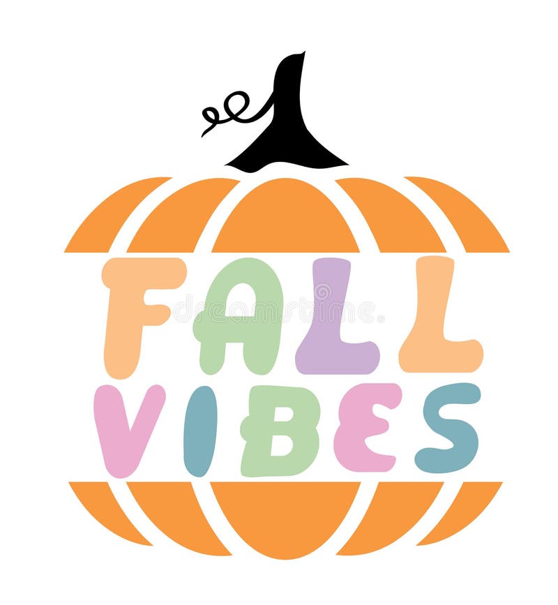 Fall Vibes Paper Word Sign with Colorful Spectrum Paint Brush Strokes ...