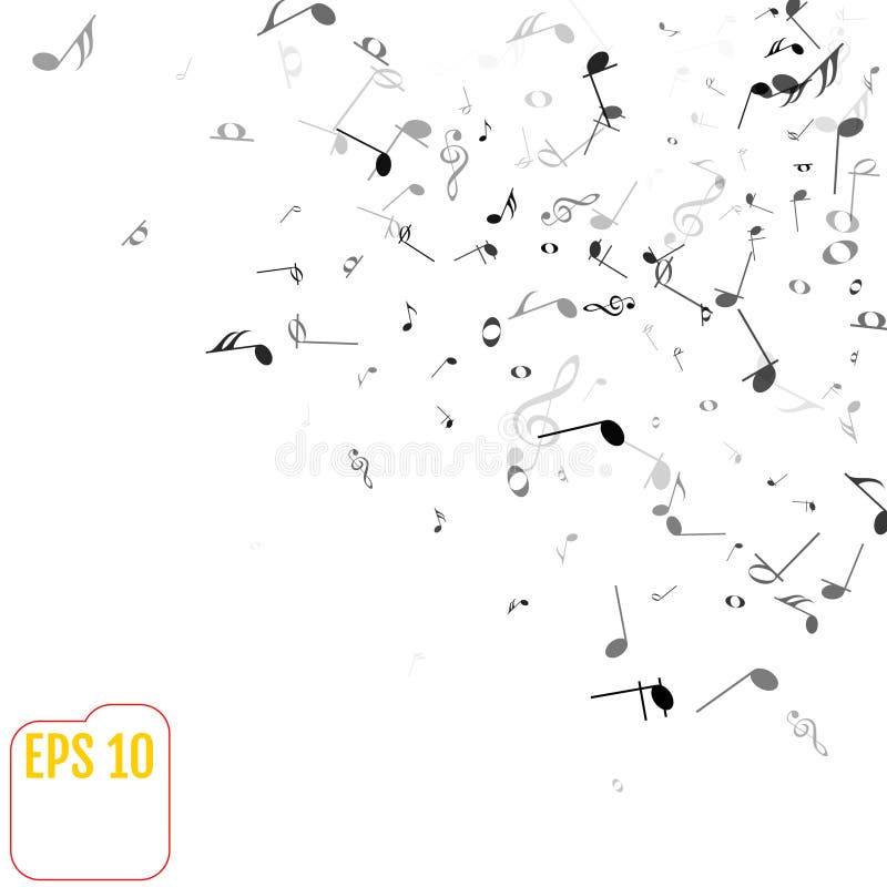 Vector Falling Notes Background. Stock Vector - Illustration of melody ...