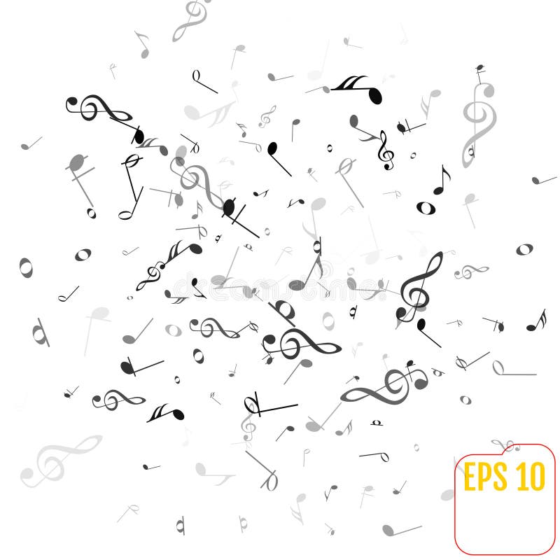 Vector Falling Notes Background. Stock Vector - Illustration of ...