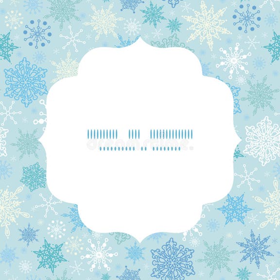 Vector Falling Snow Circle Frame Seamless Pattern Stock Vector ...