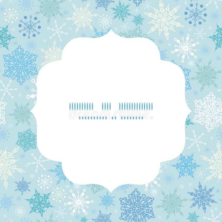 Vector Falling Snow Circle Frame Seamless Pattern Stock Vector ...