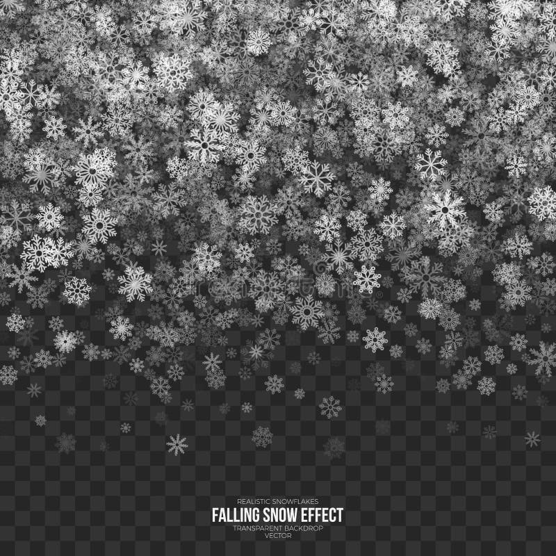 Falling Snow Effect on Transparent Background Vector Stock Vector ...