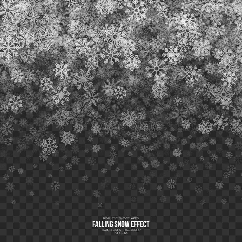 Falling Snow Effect on Transparent Background Vector Stock Vector ...