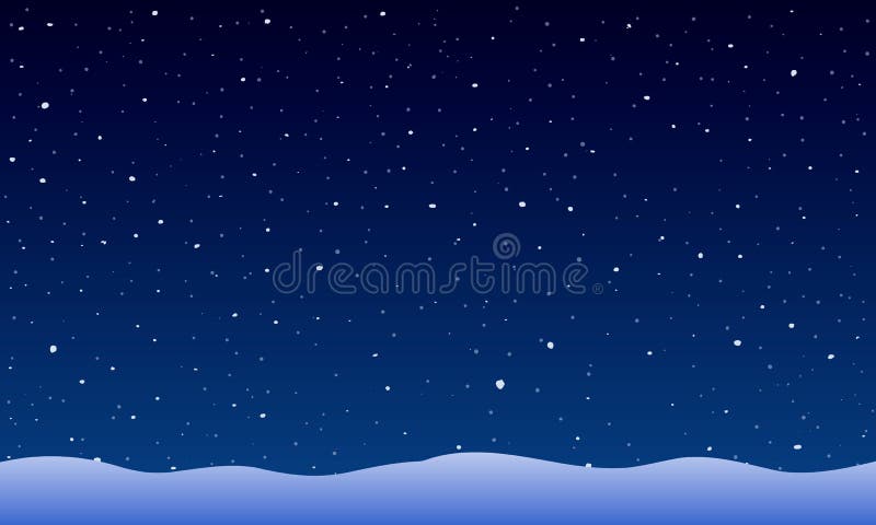 Vector Falling Snow on Dark Blue Background Stock Illustration ...