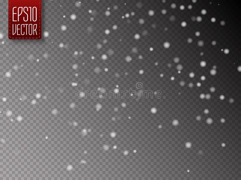 Vector Falling Snow Effect Isolated with Blurred Bokeh. Stock Vector ...