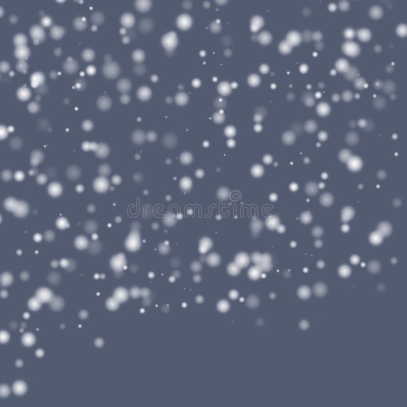 Vector Falling Snow Effect Isolated on Transparent Background with ...