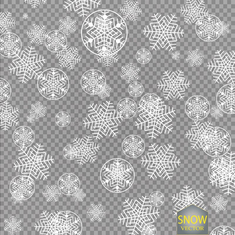 Vector Falling Snow Effect on Transparent Background with Blurred Bokeh ...