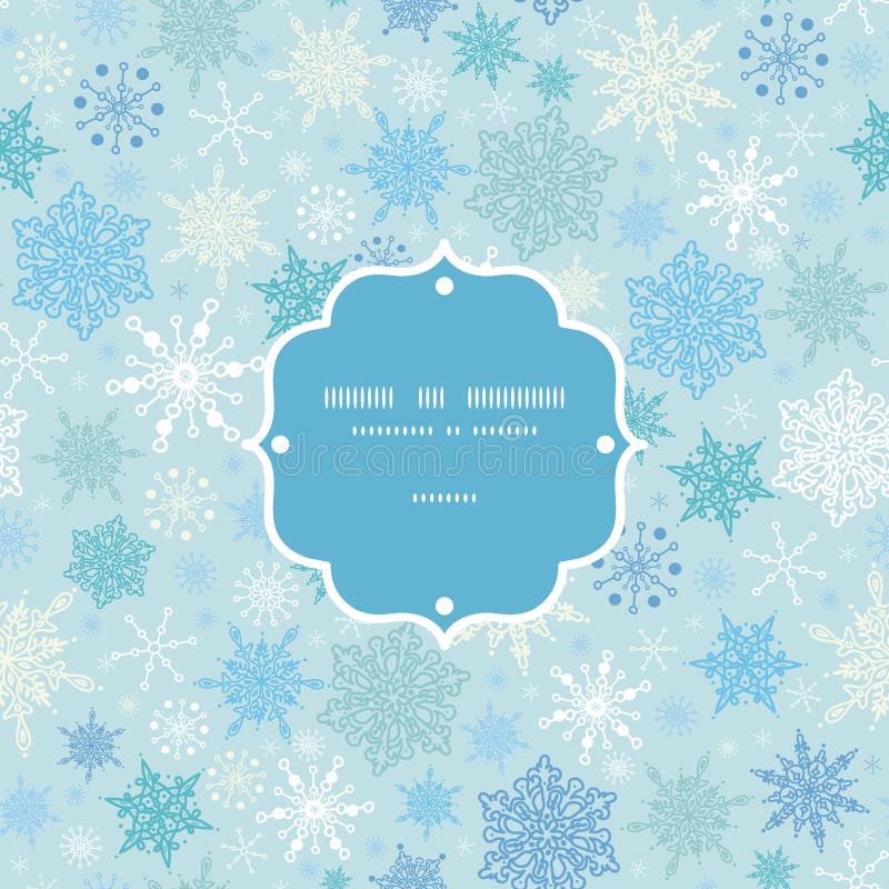 Vector Falling Snow Circle Frame Seamless Pattern Stock Vector ...