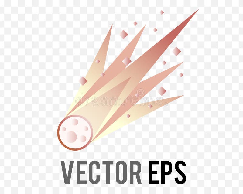 Vector Falling Space Meteor Gradient Red Flat Icon Stock Vector ...