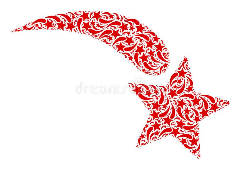 Falling Star Recursion Icon Collage Of Self Items Stock Vector