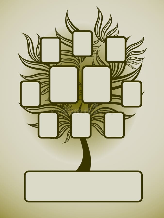 Vector Family Tree Design with Frames Stock Vector - Illustration of ...