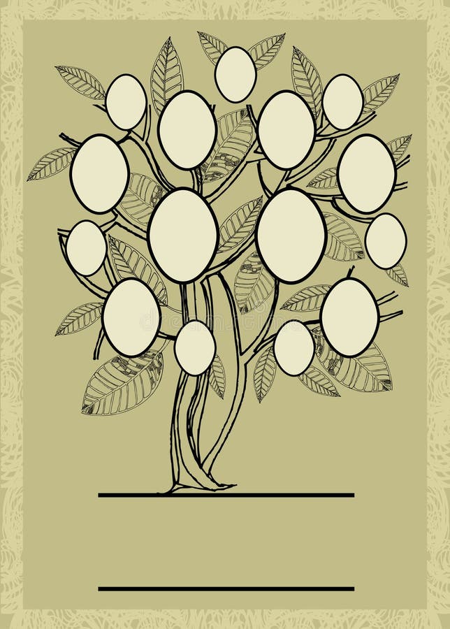 Vector Family Tree Design with Frames Stock Vector - Illustration of ...