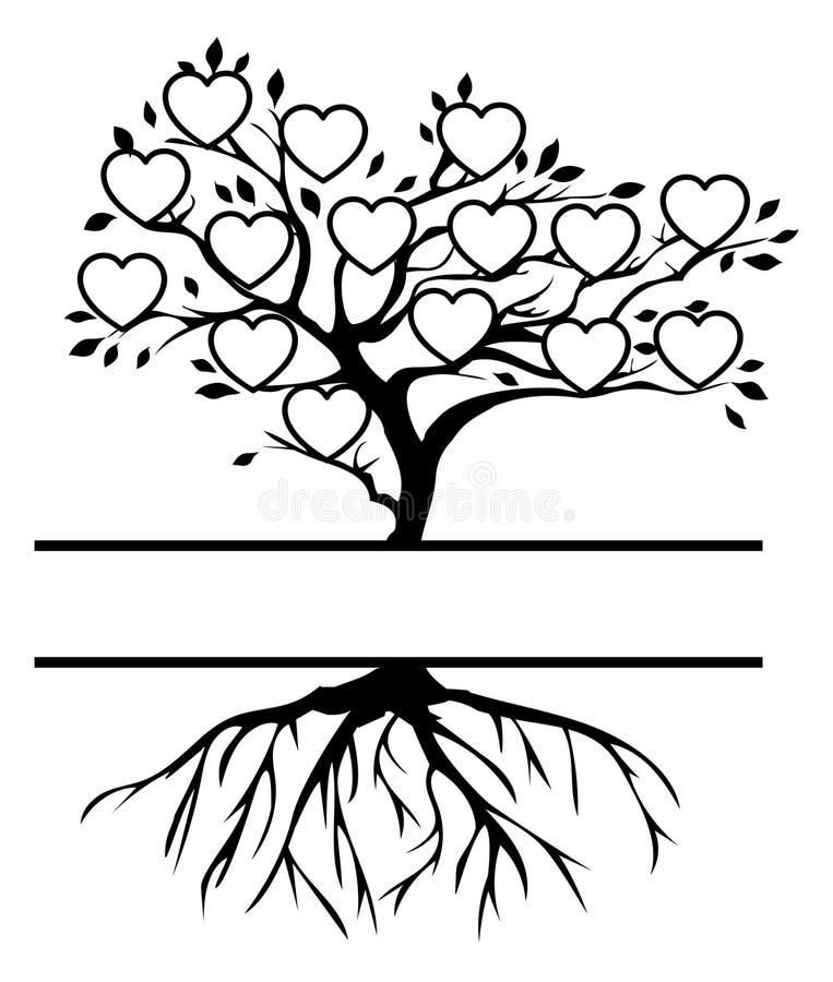 Vector Family Tree stock vector. Illustration of monochrome - 312035438