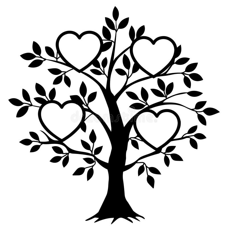 Vector Family Tree 4 Members. Stock Vector - Illustration of print ...