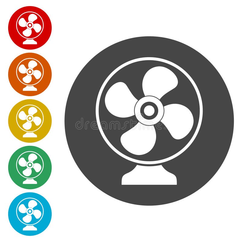 Vector Fan Icon, Air Conditioning Button Stock Vector - Illustration of ...