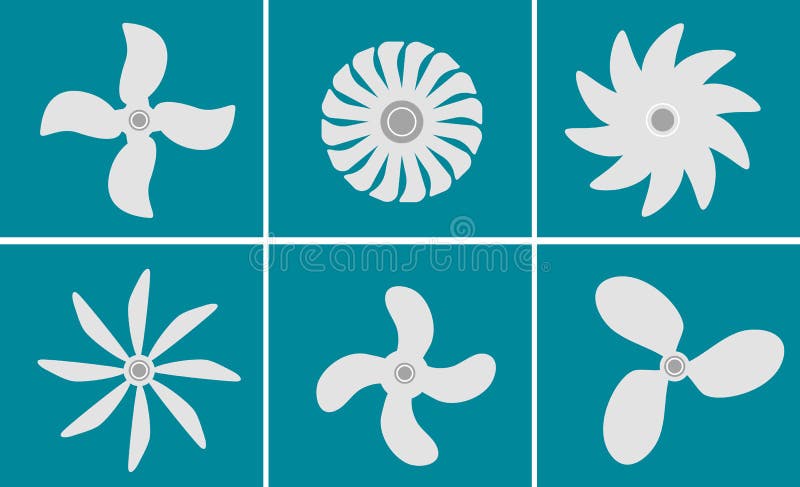 Vector fans and propellers stock vector. Illustration of blue - 47038168
