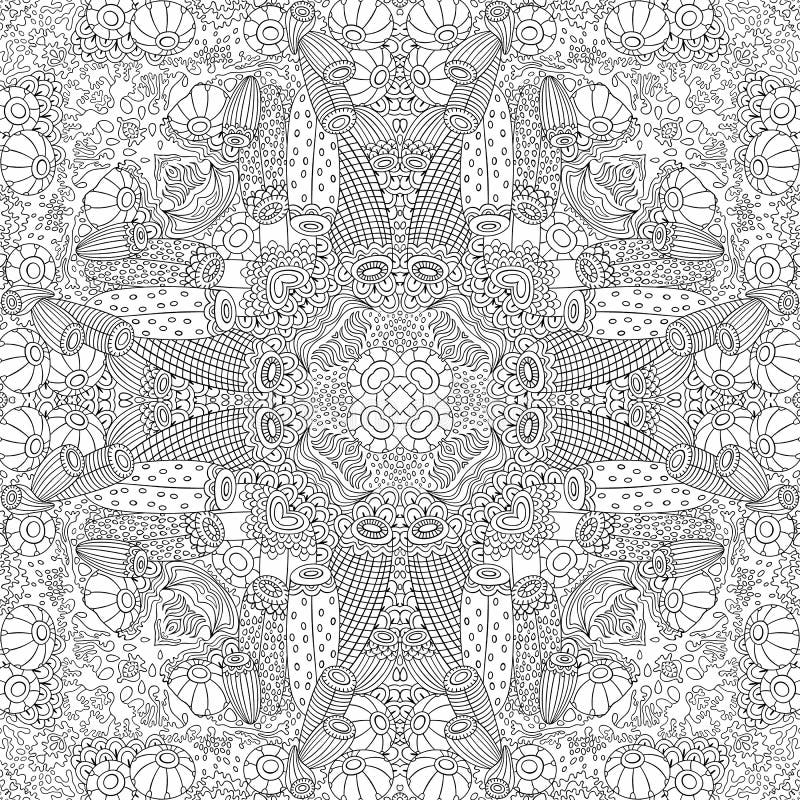 Vector Fantasy Hand Drawn Seamless Pattern Stock Vector - Illustration ...