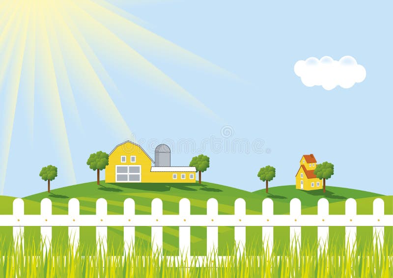 Vector Farm stock vector. Illustration of fresh, morning - 15126765