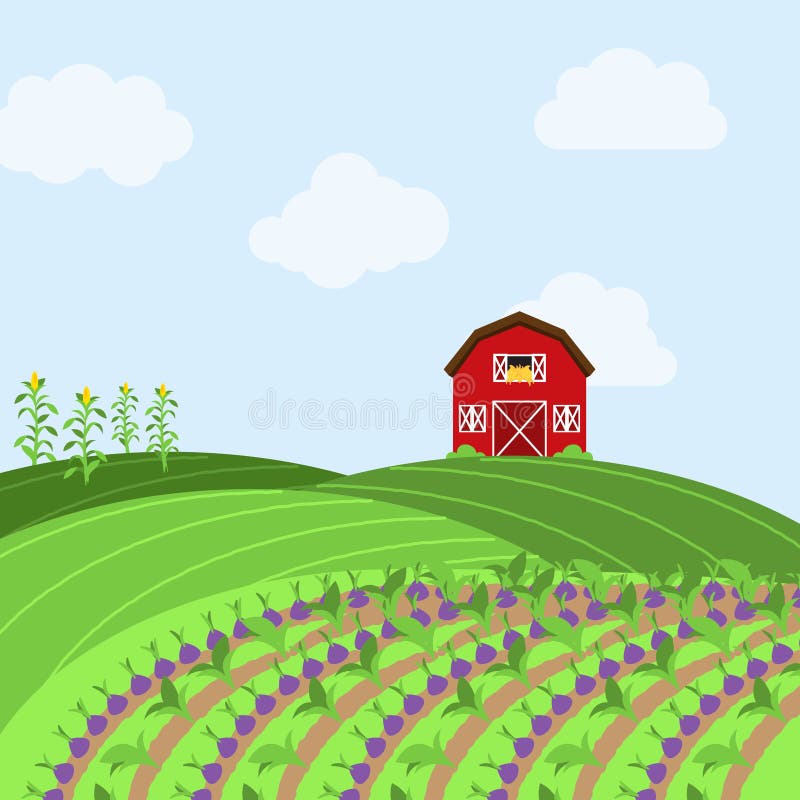 Vector Farm Themed Background Stock Vector - Illustration of outdoor ...