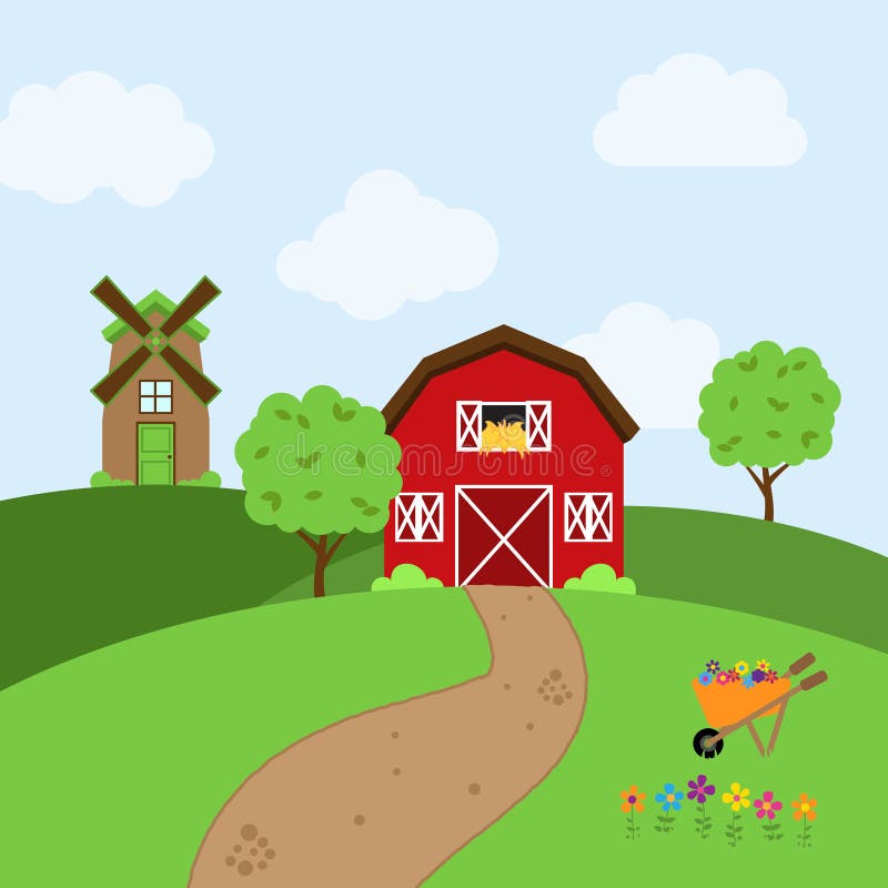 Vector Farm Themed Background Stock Vector - Illustration of apple ...